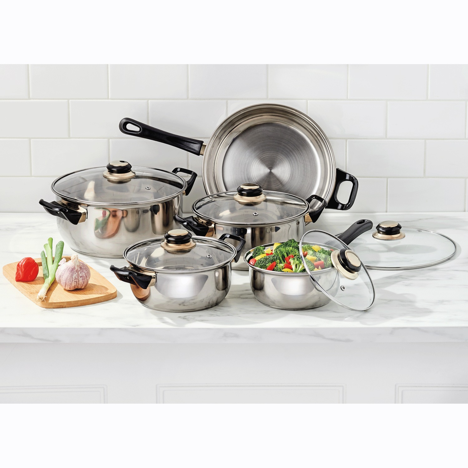 10-Piece Stainless Steel Cookware Set | Dr. Leonard's