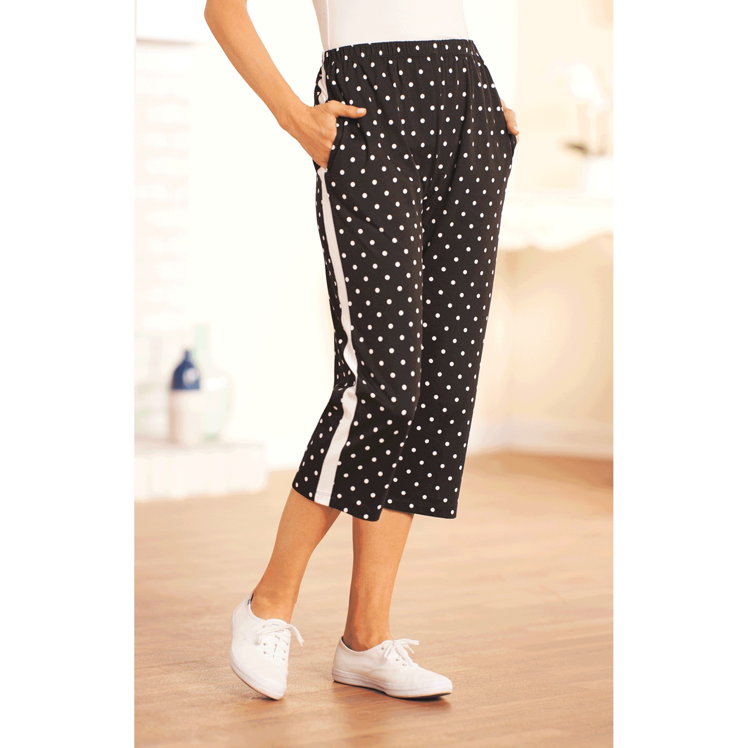 Contrast Stripe Capris | Dr. Leonard's