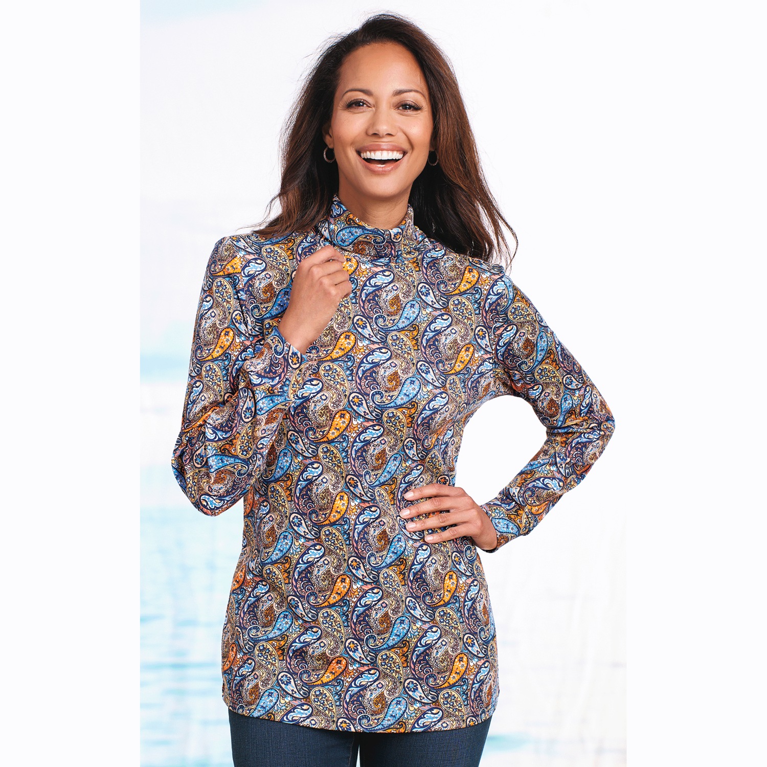 Printed Turtleneck | Dr. Leonard's