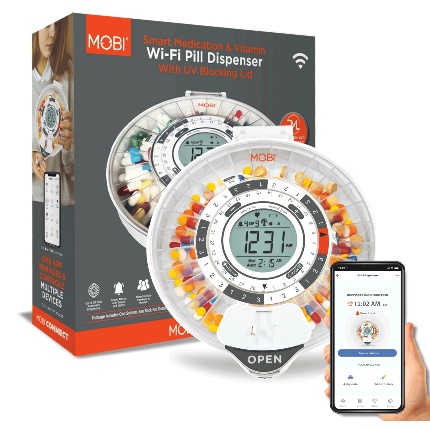 28-Day Mobi Smart Pill Dispenser | Dr. Leonard's