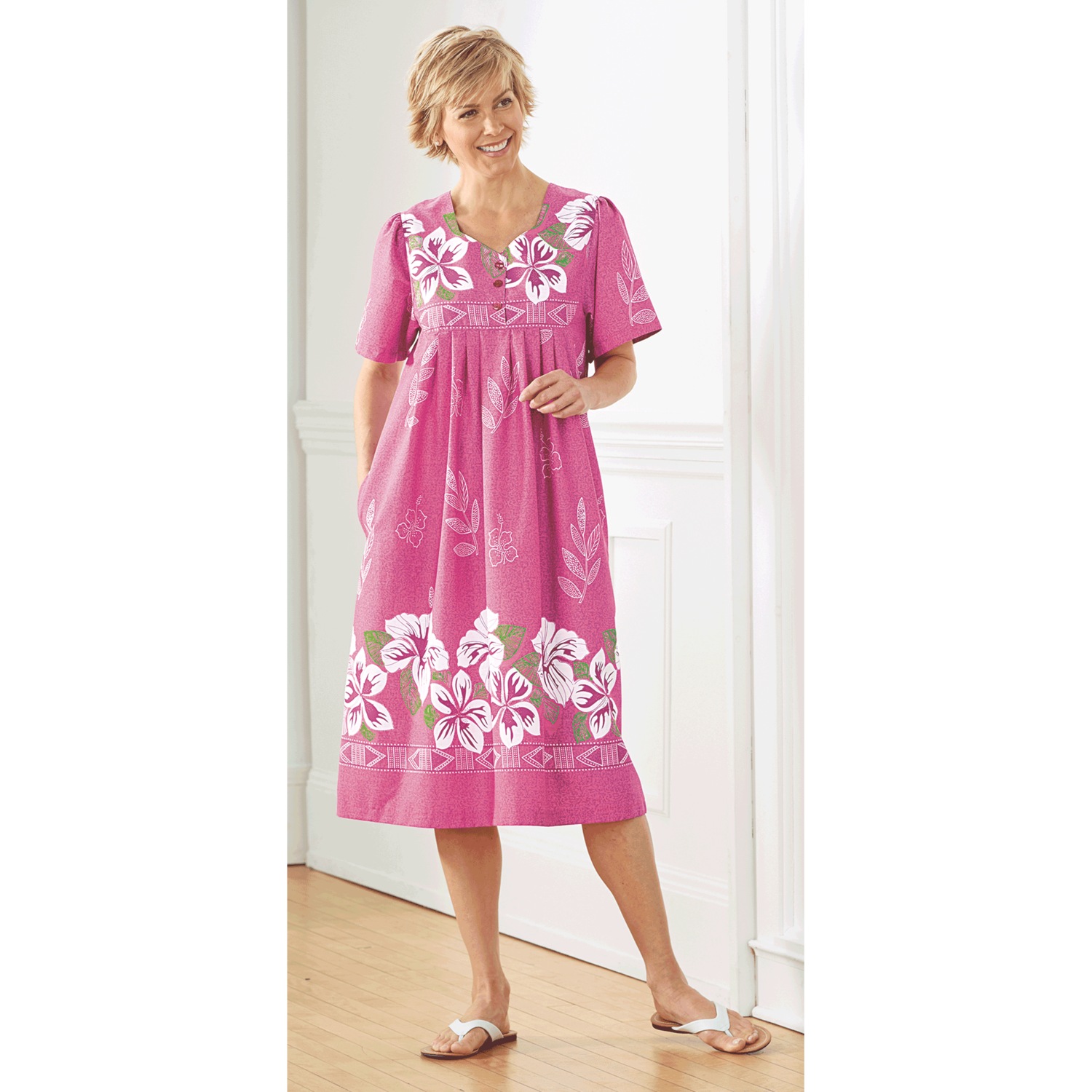 Border Print Patio Dress | Dr. Leonard's