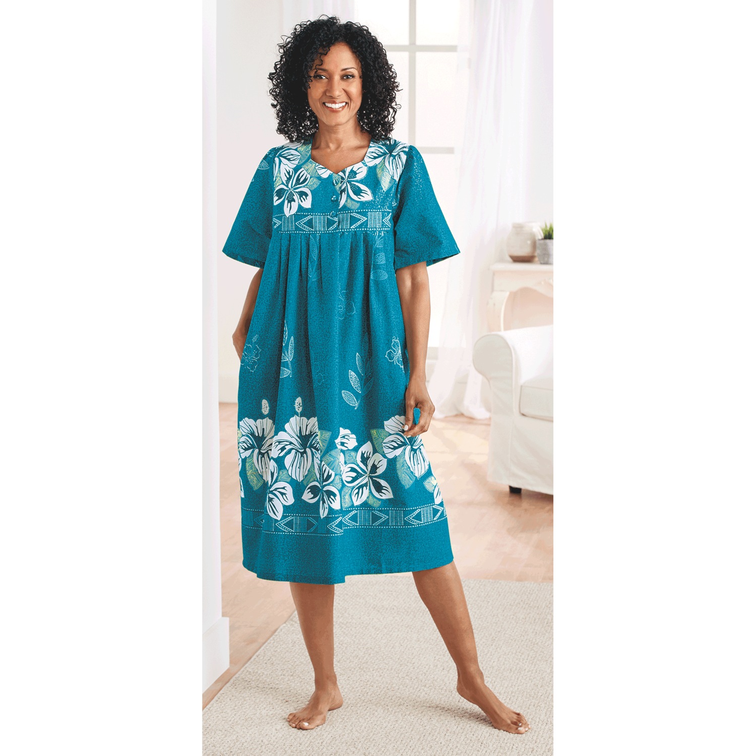 Border Print Patio Dress | Dr. Leonard's