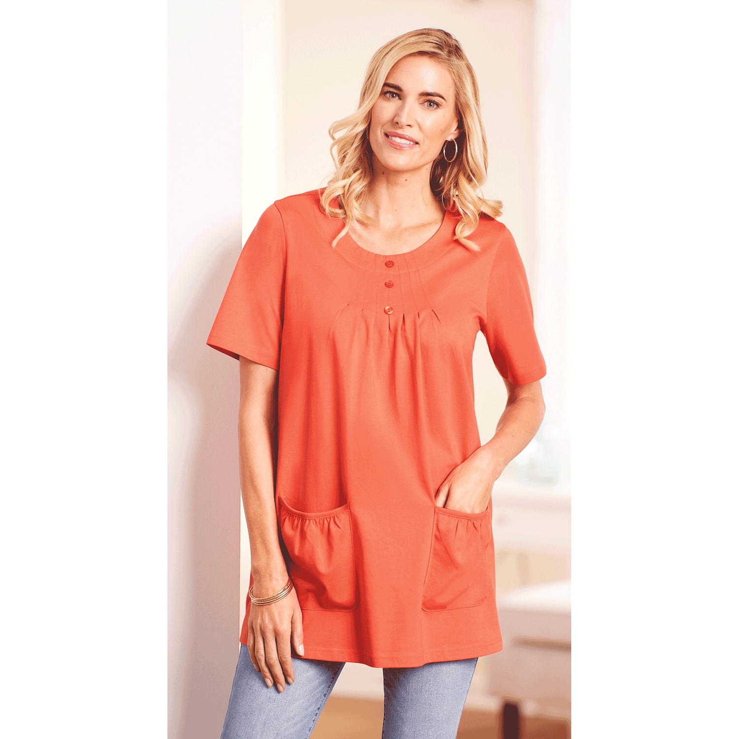 Knit Tunic with Patch Pockets | Dr. Leonard's