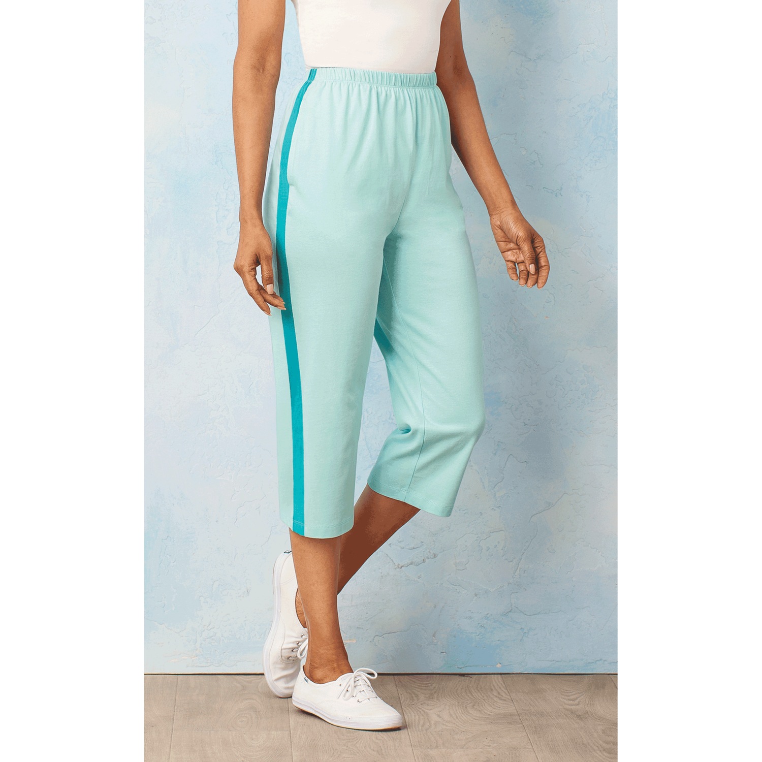 Contrast Stripe Capris | Dr. Leonard's