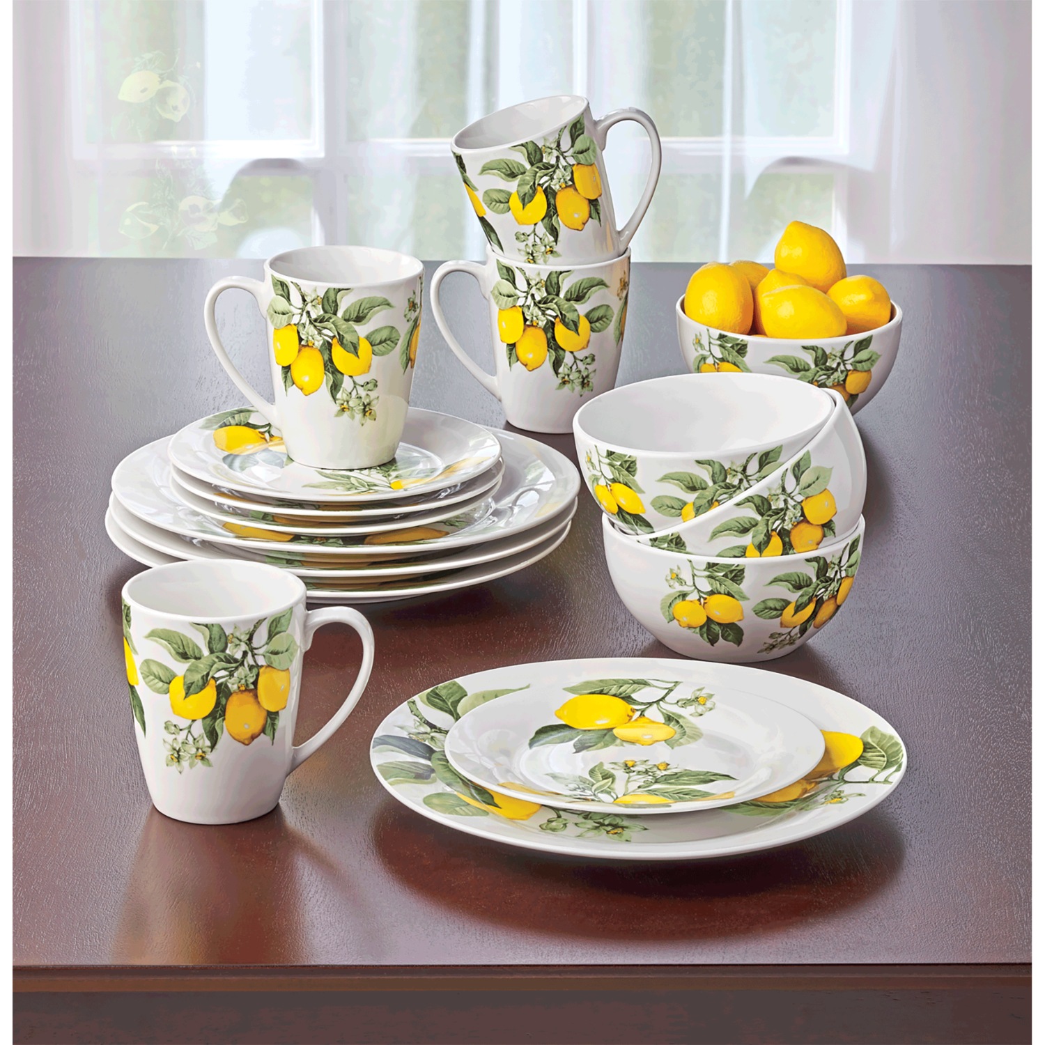 16-Piece Lemon Dinnerware Set | Dr. Leonard's
